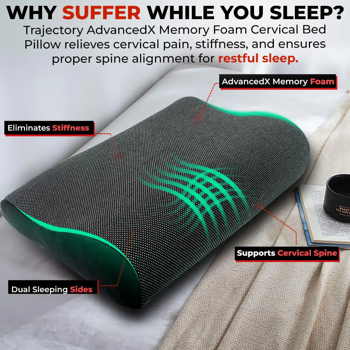 Bed Memory Foam Pillow - Trajectory