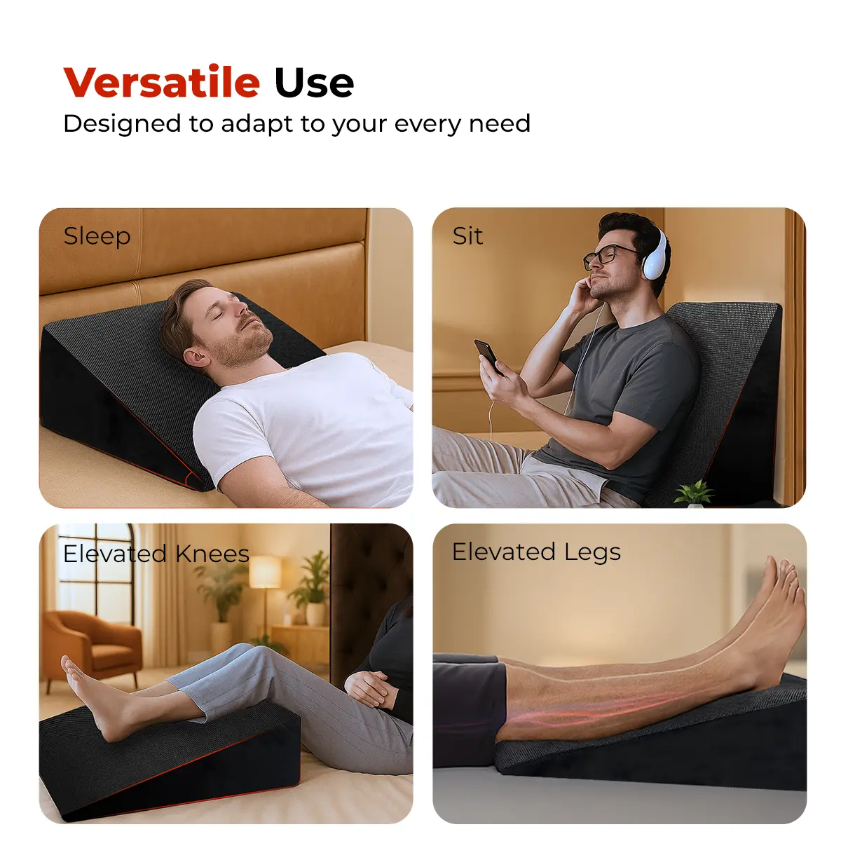 Trajectory Multi-Purpose Wedge Pillow with AdvancedX Orthopedic Memory