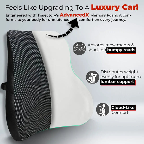 Trajectory Ultimate Car Backrest Pillow with AdvancedX Orthopedic
