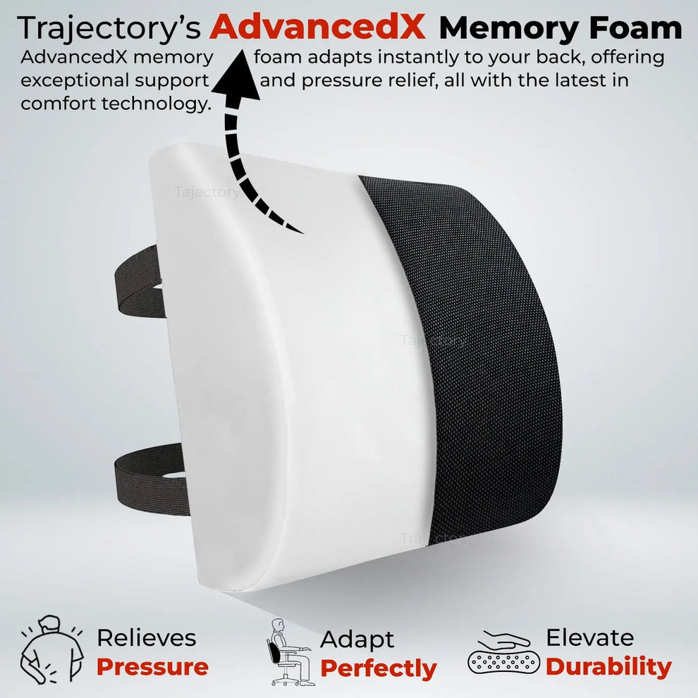 Trajectory Ultimate Office Back Pillow with AdvancedX Orthopedic